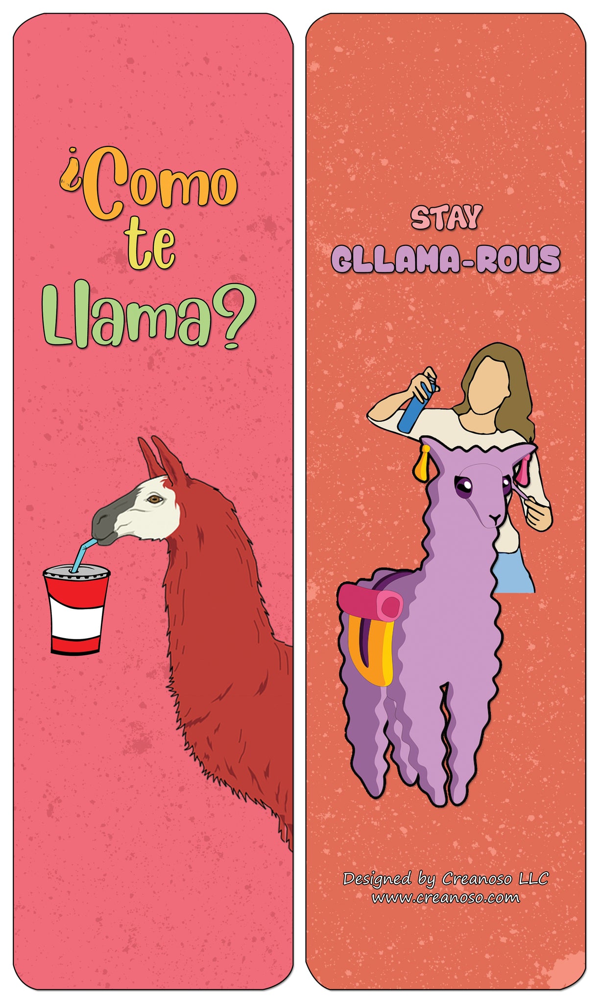 Creanoso Llama Bookmarks (30-Pack) - Assorted Designs for Children - C