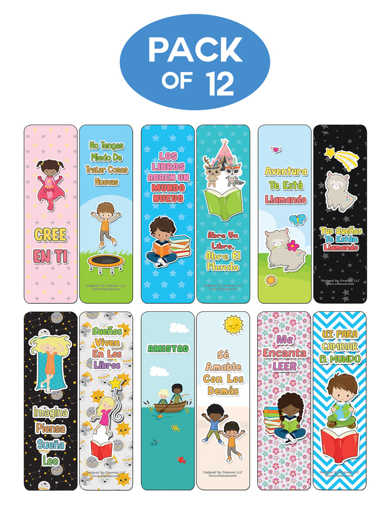 Creanoso Spanish Cute Bookmarks for Books - Inspiring Spanish Book Say