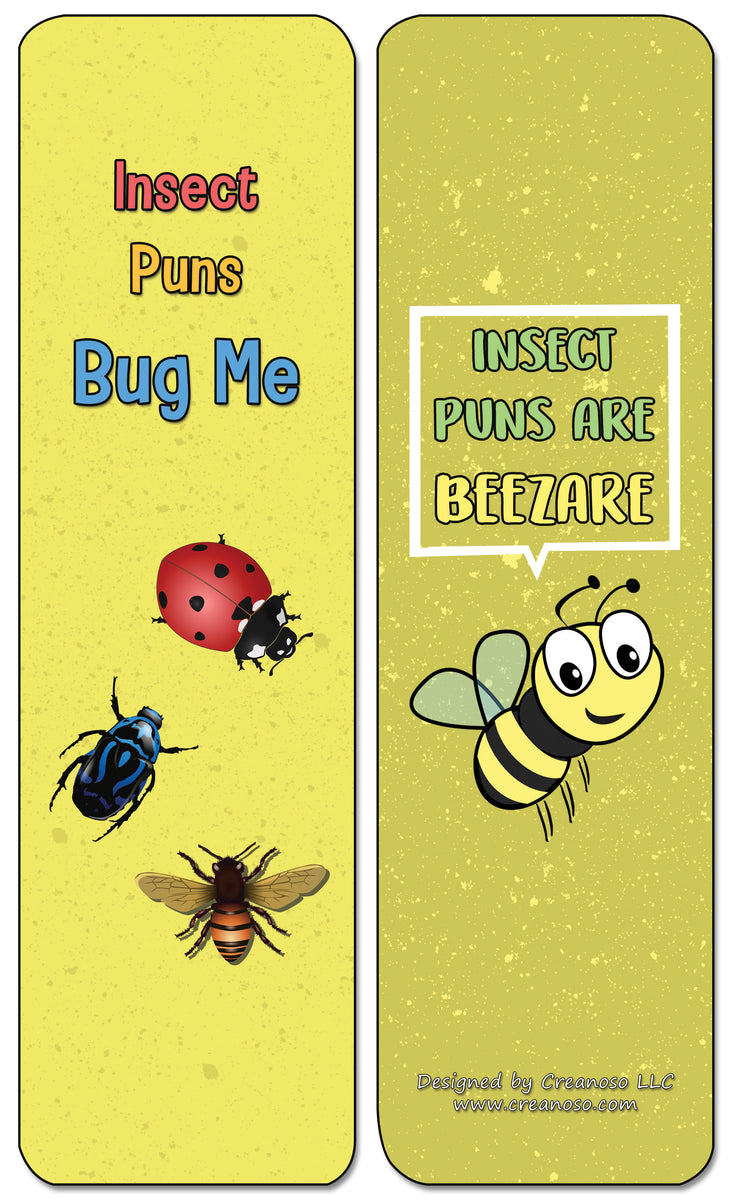 Creanoso Insect Puns Silly Hilarious Bookmarks Cards - Funny & Humorou