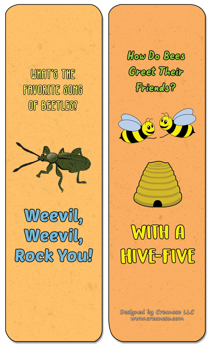 Creanoso Insect Puns Silly Hilarious Bookmarks Cards - Funny & Humorou