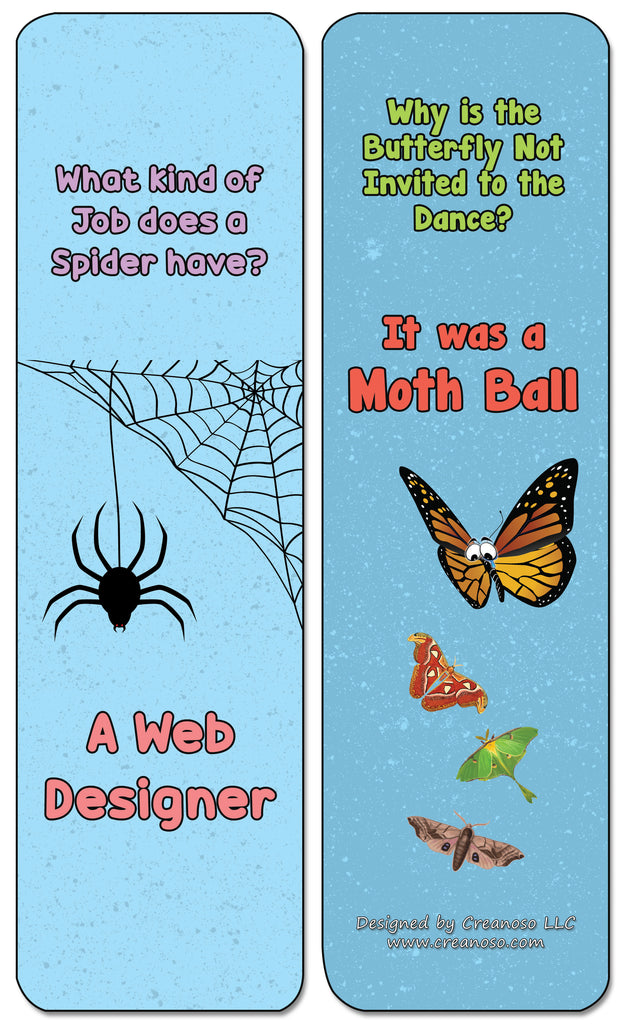 Creanoso Insect Puns Silly Hilarious Bookmarks Cards - Funny & Humorou