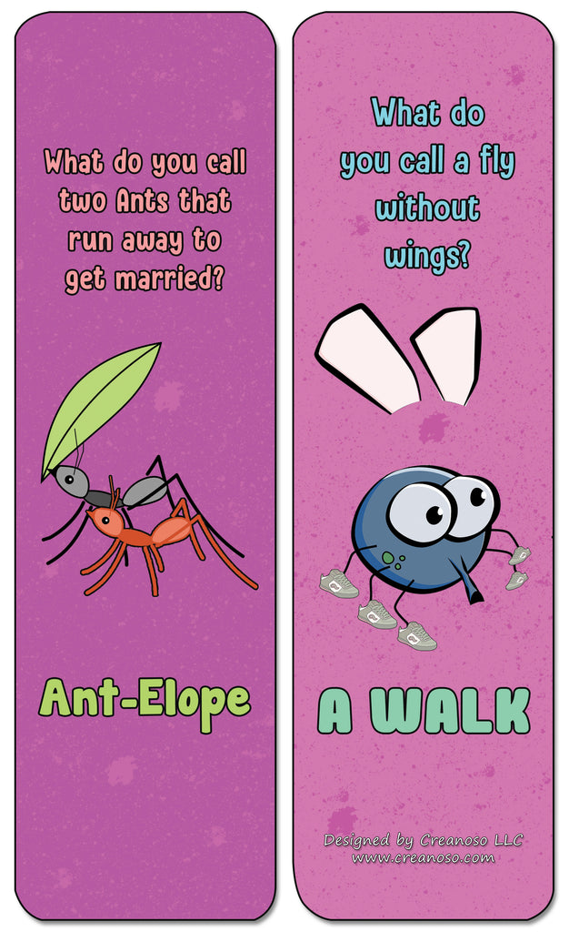 Creanoso Insect Puns Silly Hilarious Bookmarks Cards - Funny & Humorou