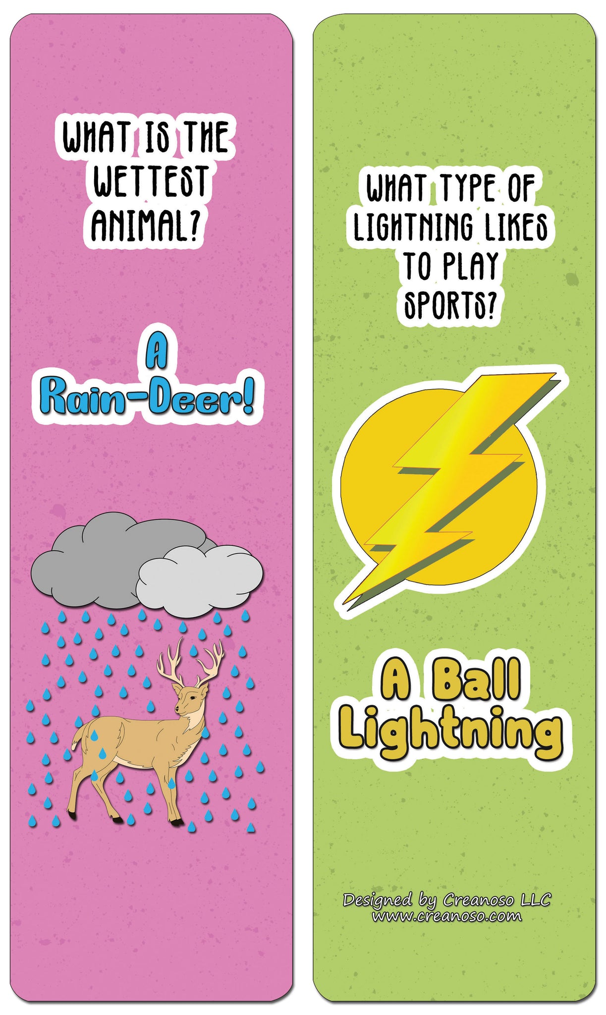 Creanoso Funny Clean Jokes Bookmarks - Weather Jokes (60-Pack) - Premi