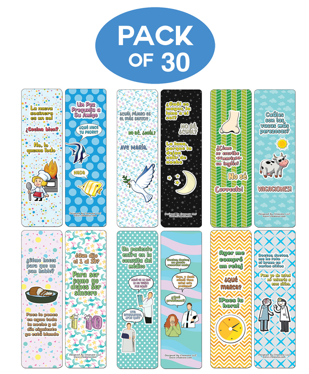 Creanoso Funny Spanish Jokes Bookmarks - Humorous Gift Set and Stockin