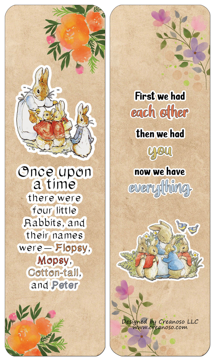 Creanoso Peter Rabbit Reading Bookmark Cards - Cool Premium Quality Ca
