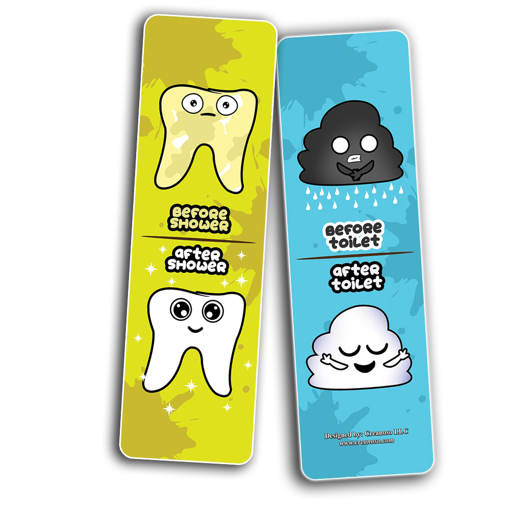 Creanoso Cute Before and After Illustration Bookmarks ÃƒÂ¢Ã¢â€šÂ¬Ã¢â‚¬