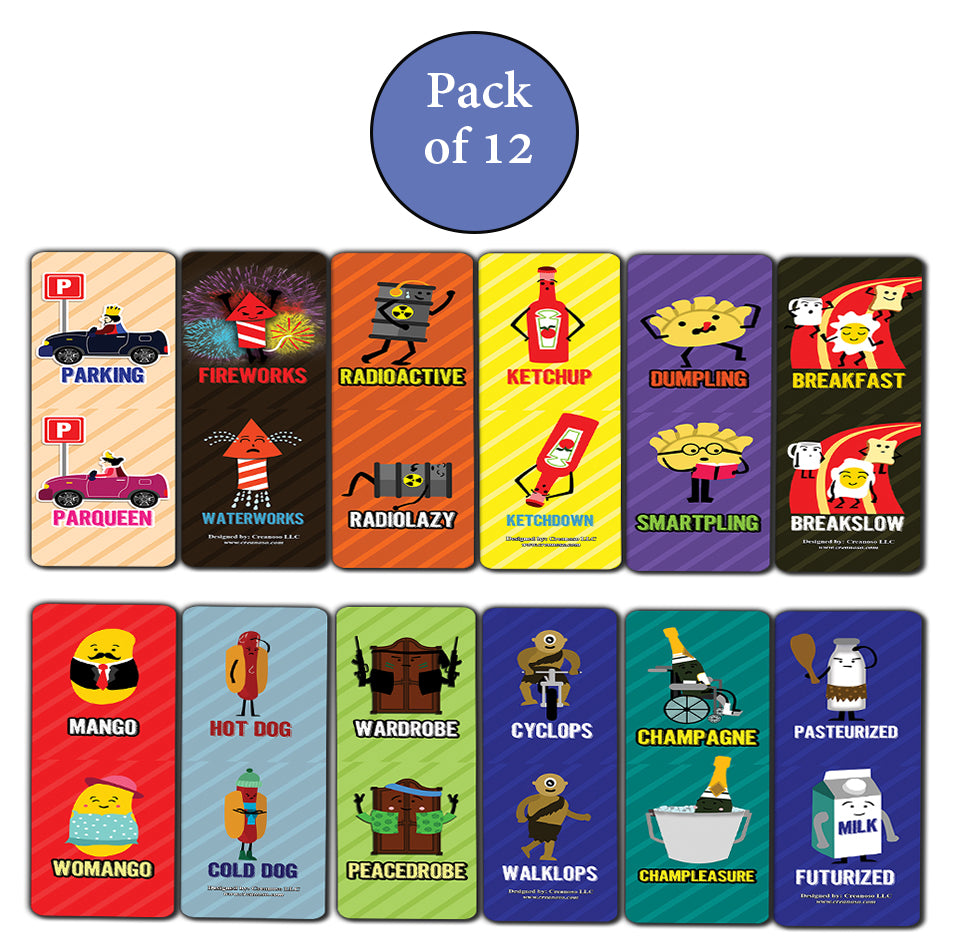 Creanoso Funny Opposite Puns Jokes Bookmarks ÃƒÂ¢Ã¢â€šÂ¬Ã¢â‚¬Å“ Unique
