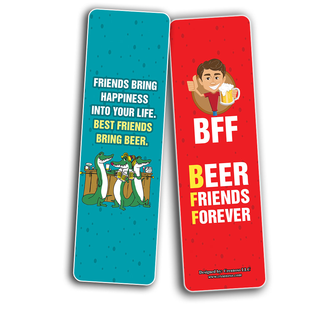 Funny Beer Friends Bookmarks (10-Sets X 6 Cards) – Creanoso
