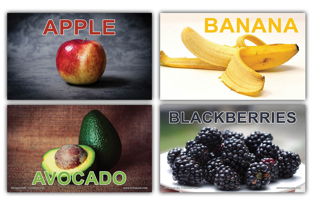 Creanoso Fruits Basic Learning Identification Flashcards for Children