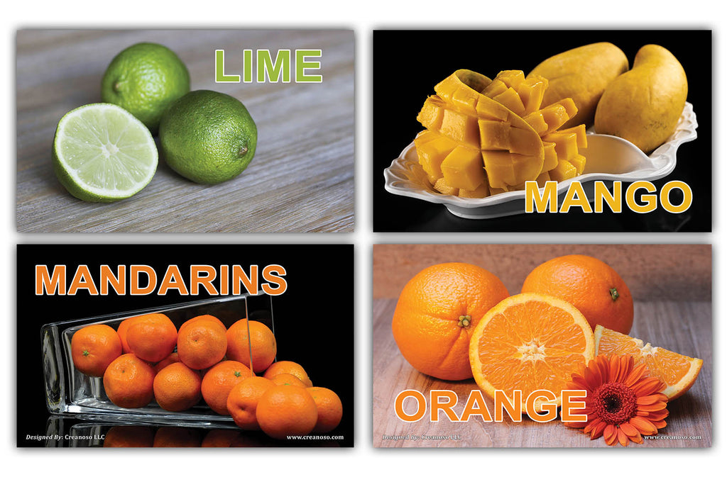 Creanoso Fruits Basic Learning Identification Flashcards for Children