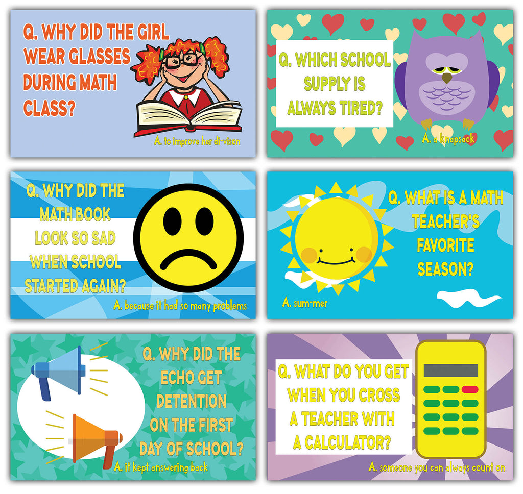 Creanoso Back to School Lunchbox Note Cards - Funny Jokes Flashcards