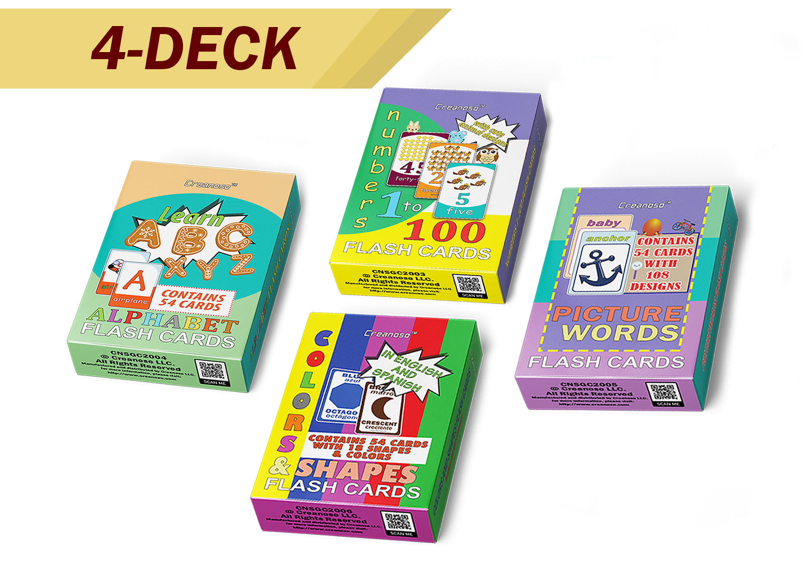 Alphabet Numbers Picture Words Colors and Shapes Learning Flash Cards ...