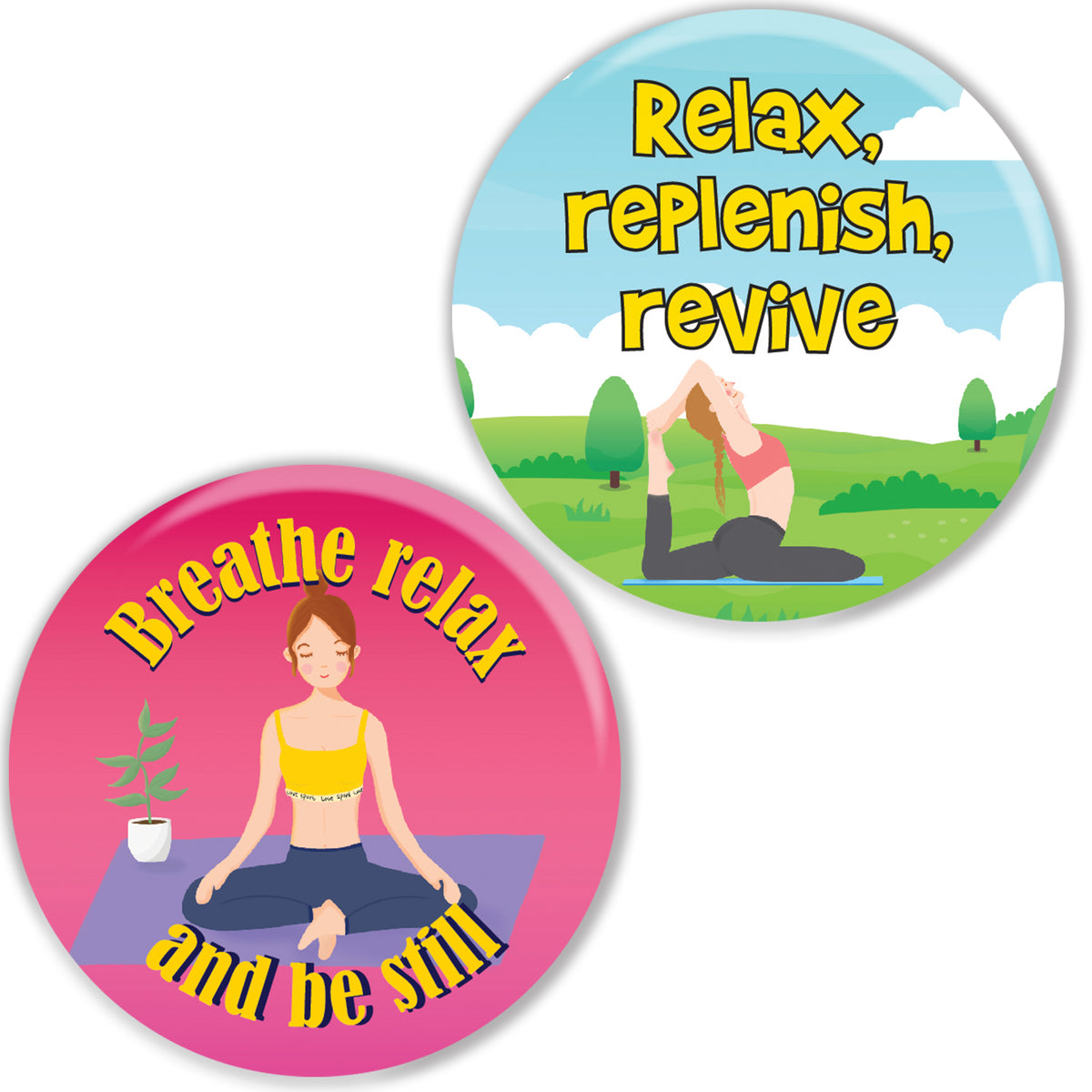Do Yoga Pinback Buttons Series 2 - Meditate(10 Pack) – Creanoso