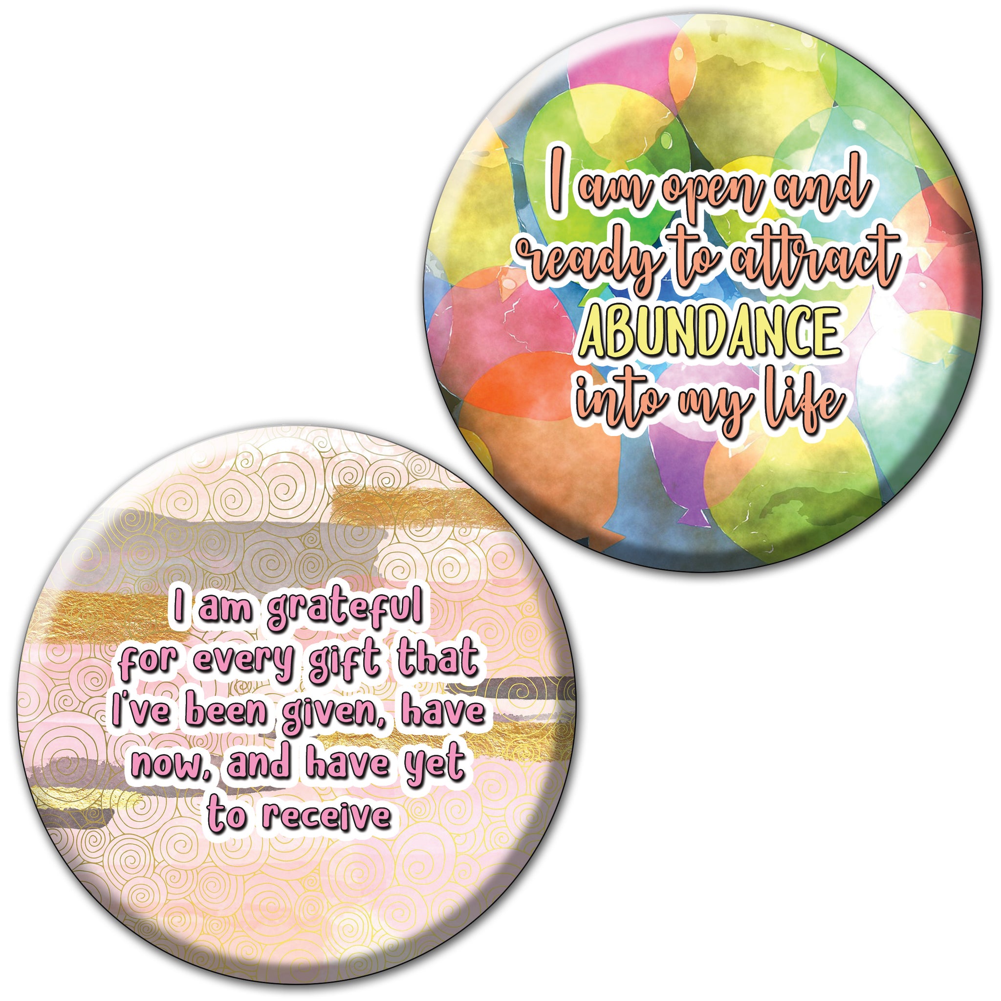 Creanoso Motivational Pinback Buttons - Positive Affirmations (10-Pack