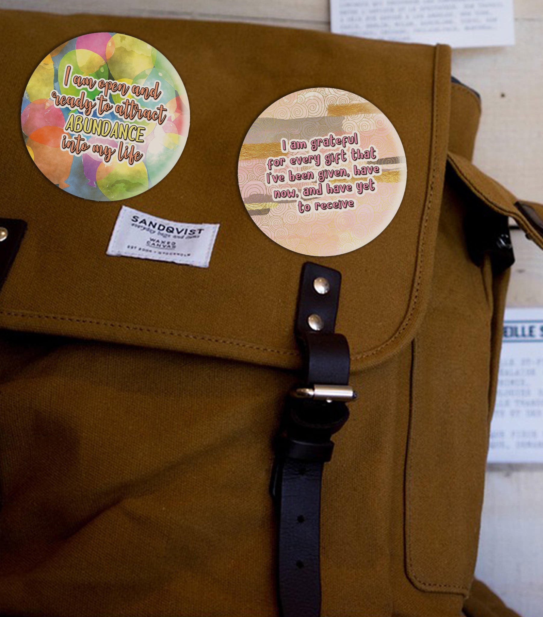 Creanoso Motivational Pinback Buttons - Positive Affirmations (10-Pack