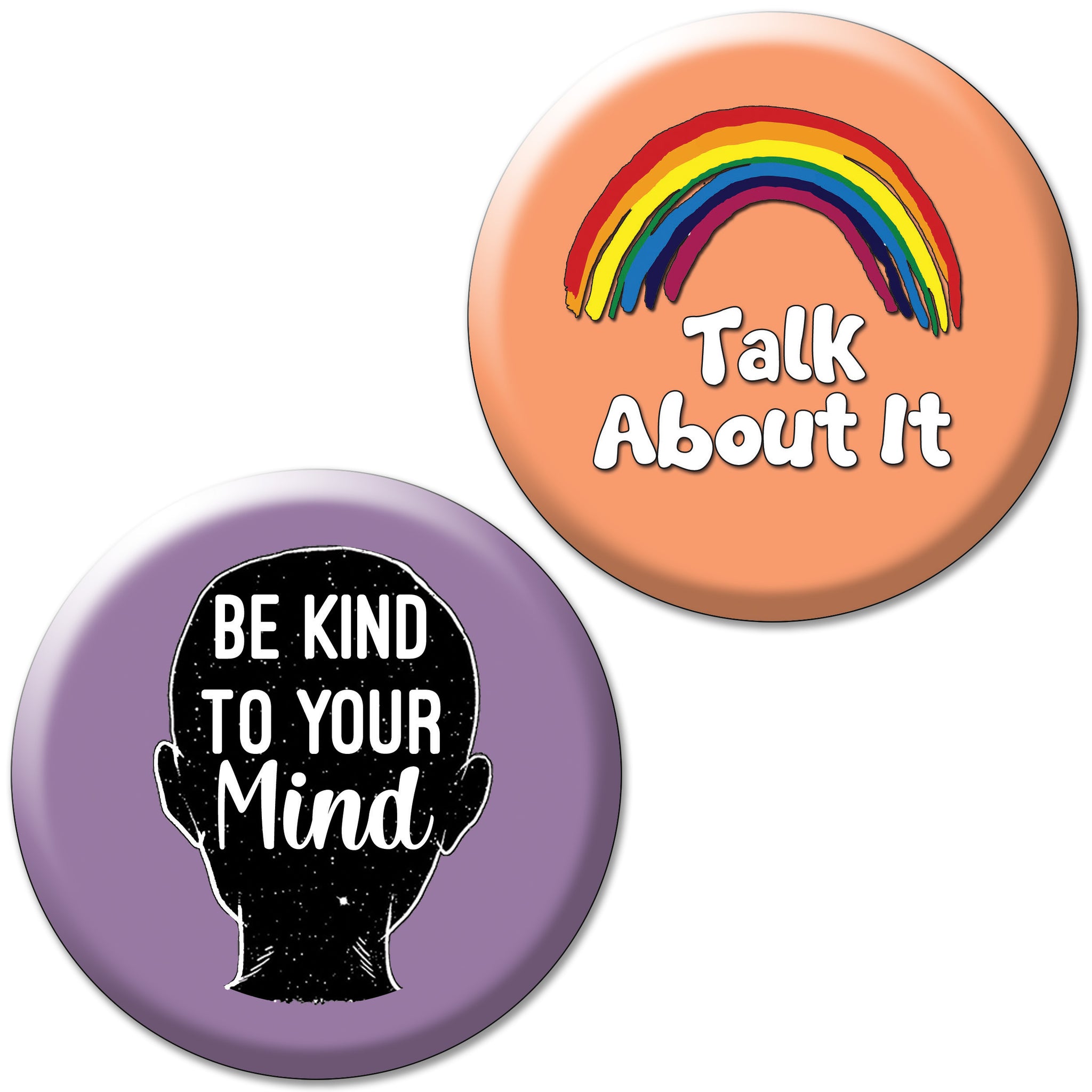 Creanoso Motivational Pinback Buttons Badge - Mental Health (10-Pack)