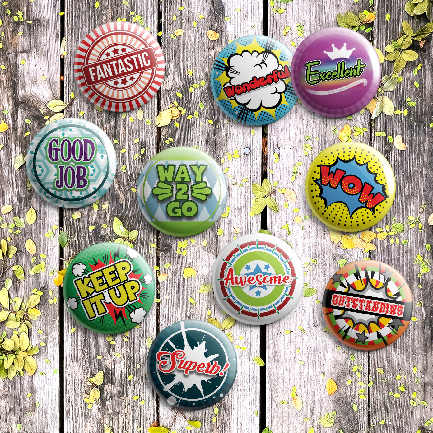 Appreciation Rewards Pinback Buttons (10-Pack) - Large 2.25" Unique Ba ...