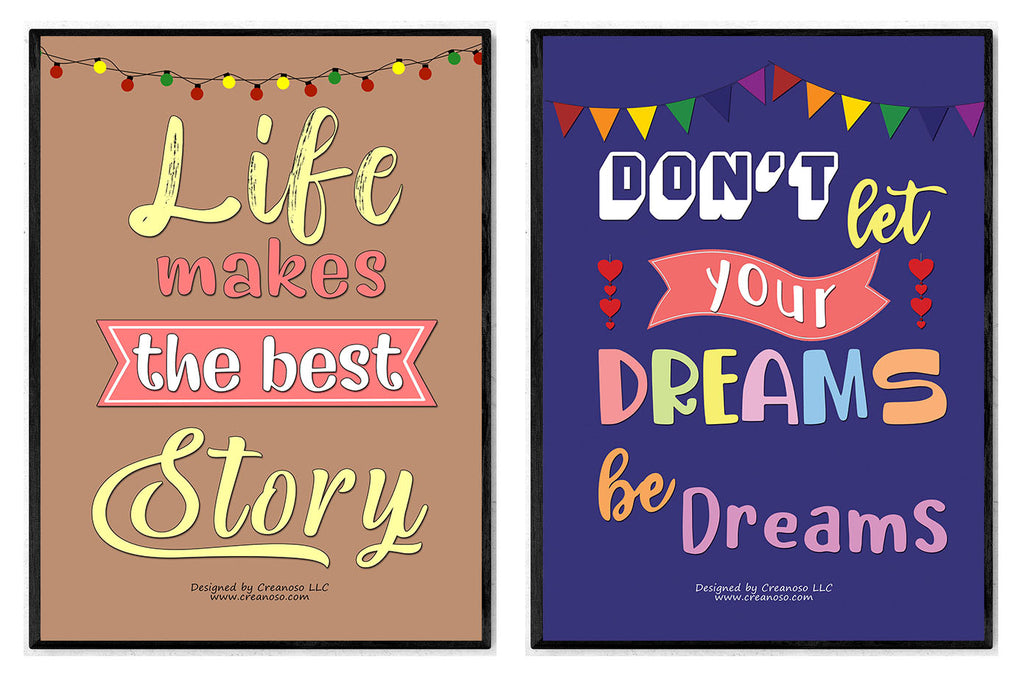Creanoso Inspirational Quote & Saying Poster Prints (12-Pack) - Unique