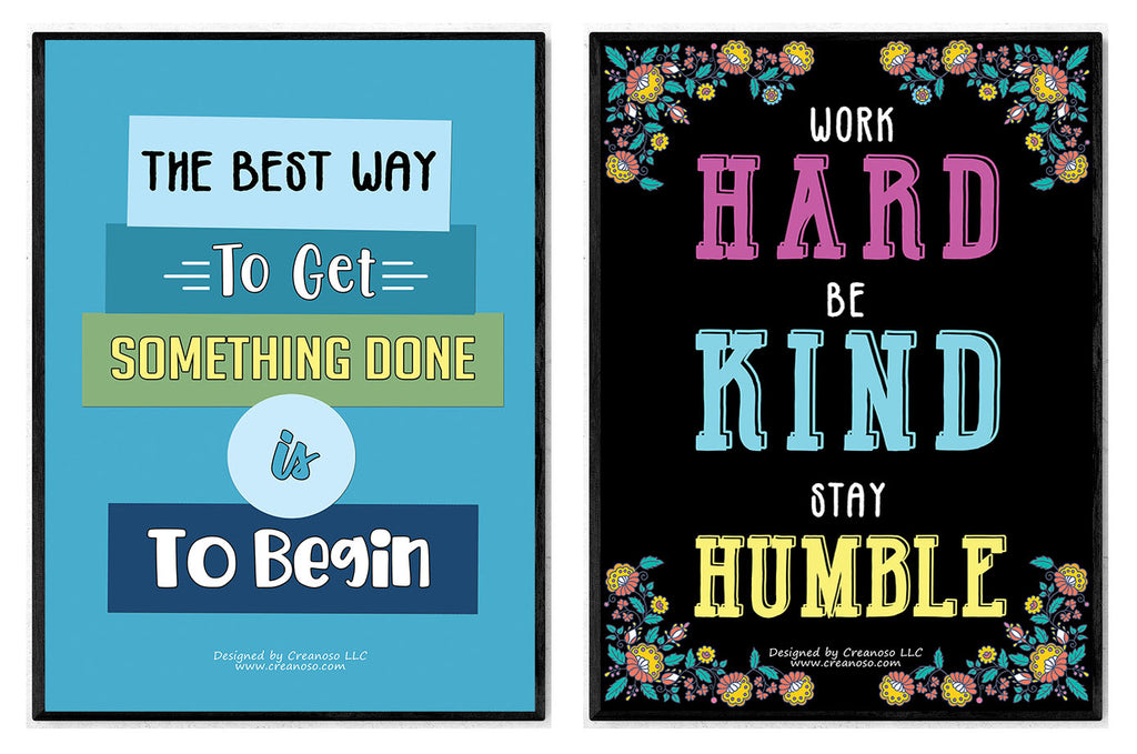 Creanoso Inspirational Quote & Saying Poster Prints (12-Pack) - Unique