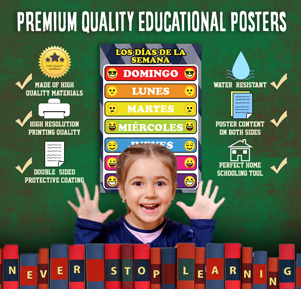 Spanish English Bilingual Numbers, Colors, Days of the Week, Months Ed ...