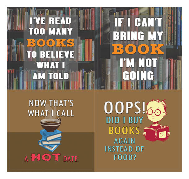 Creanoso Bookish Humor Sayings Stickers Bookworm (10-Sheet) Ã¢â‚¬â€œ P