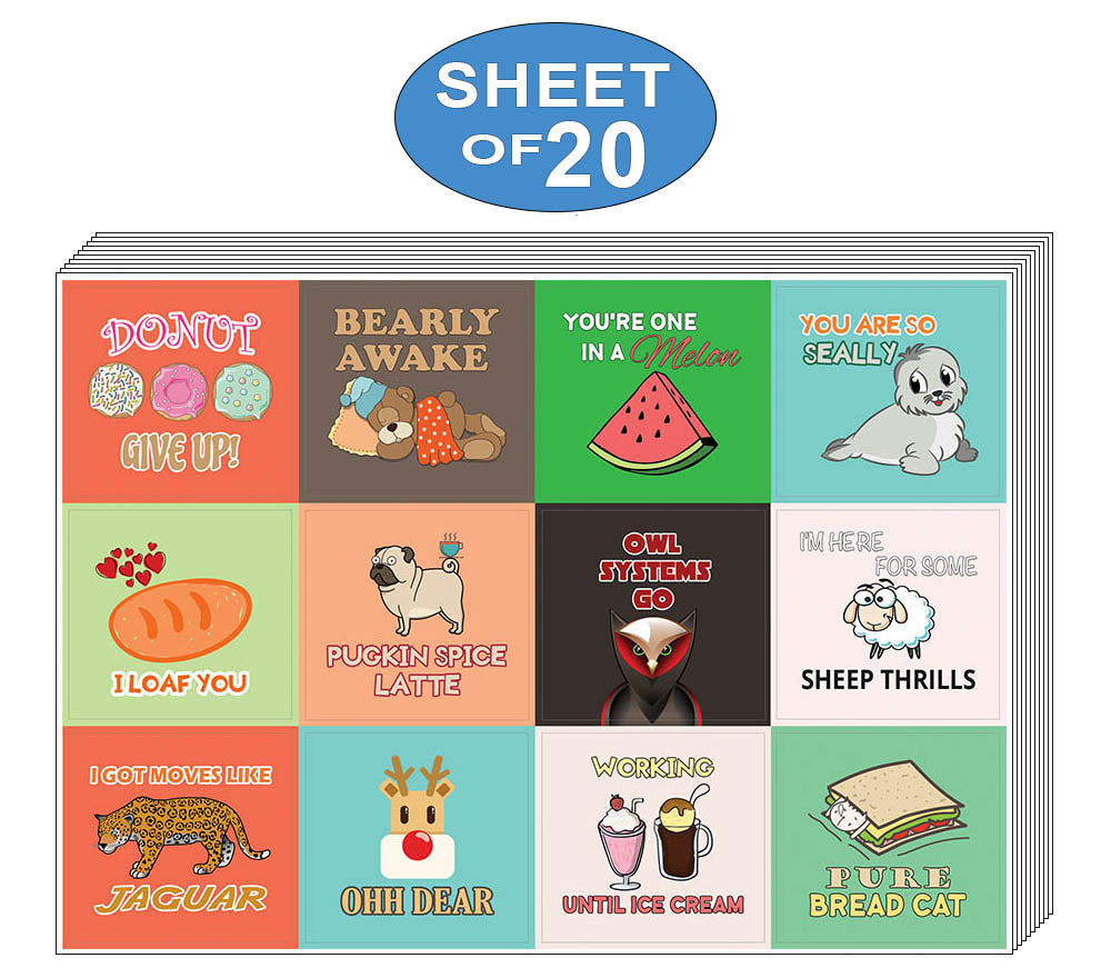 Creanoso Fun and Silly Puns Reward Stickers Ã¢â‚¬â€œ Premium Gifts for