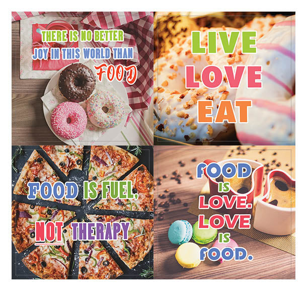 Creanoso Inspiring Food Lovers Sayings Stickers (10-Sheet) Ã¢â‚¬â€œ In