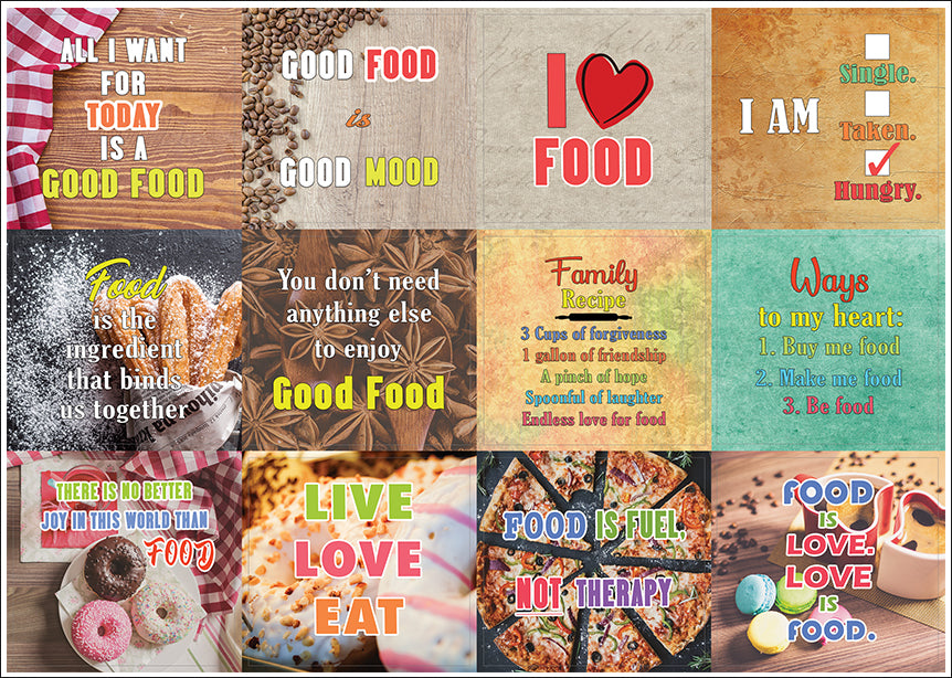 Creanoso Inspiring Food Lovers Sayings Stickers (10-Sheet) Ã¢â‚¬â€œ In