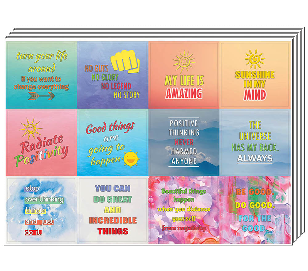 Creanoso Inspirational Vibe Quotes Positive Stickers (10-Sheet) Ã¢â‚¬â