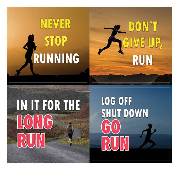 Creanoso Inspiring Sayings Running Stickers Ã¢â‚¬â€œ Premium Gift Set