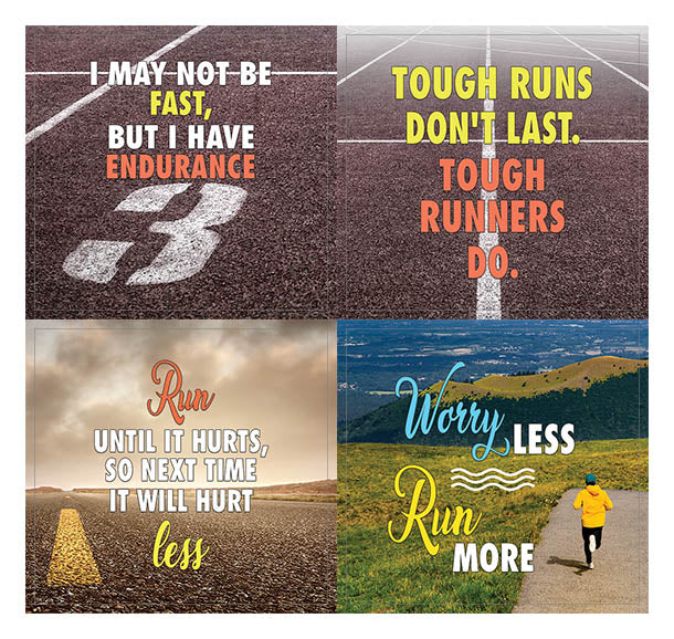 Creanoso Inspiring Sayings Running Stickers Ã¢â‚¬â€œ Premium Gift Set