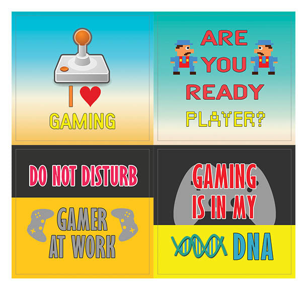 Creanoso Fun Gamer Stickers for Gamers - Awesome and Cool Sticker Card