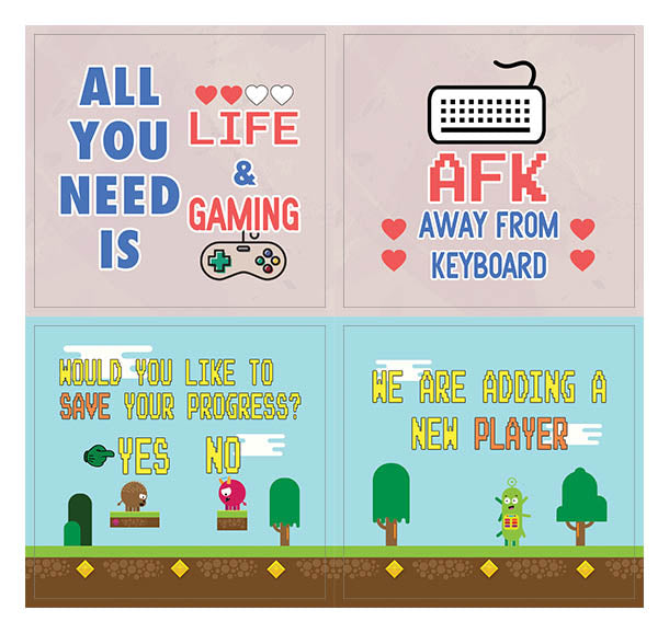 Creanoso Fun Gamer Stickers for Gamers - Awesome and Cool Sticker Card