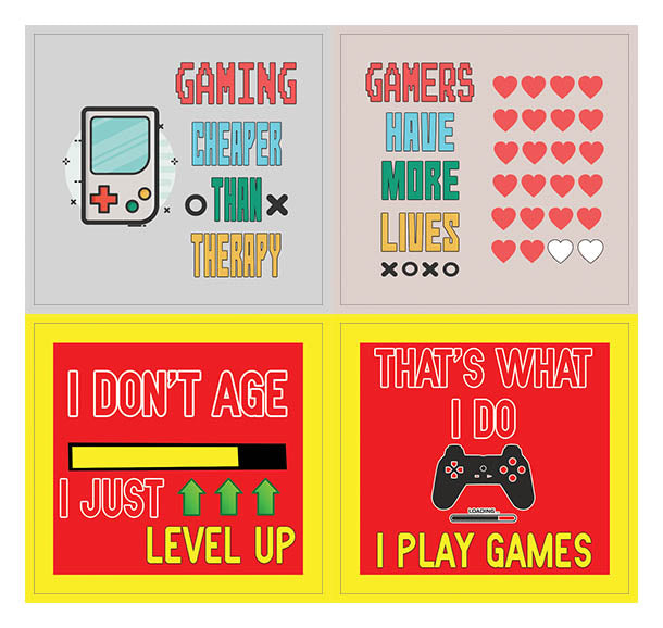 Creanoso Fun Gamer Stickers for Gamers - Awesome and Cool Sticker Card
