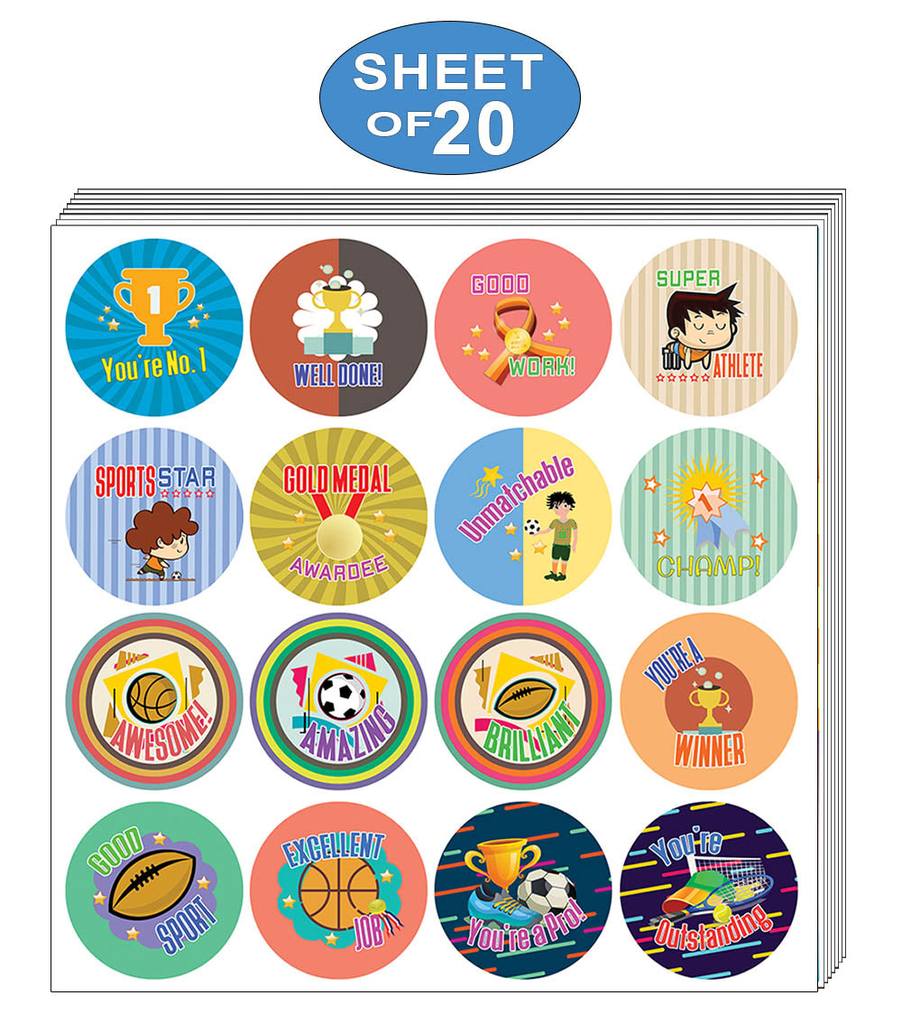 Creanoso Sports Accomplishment Merit Stickers ÃƒÂ¢Ã¢â€šÂ¬Ã¢â‚¬Å“ Gift
