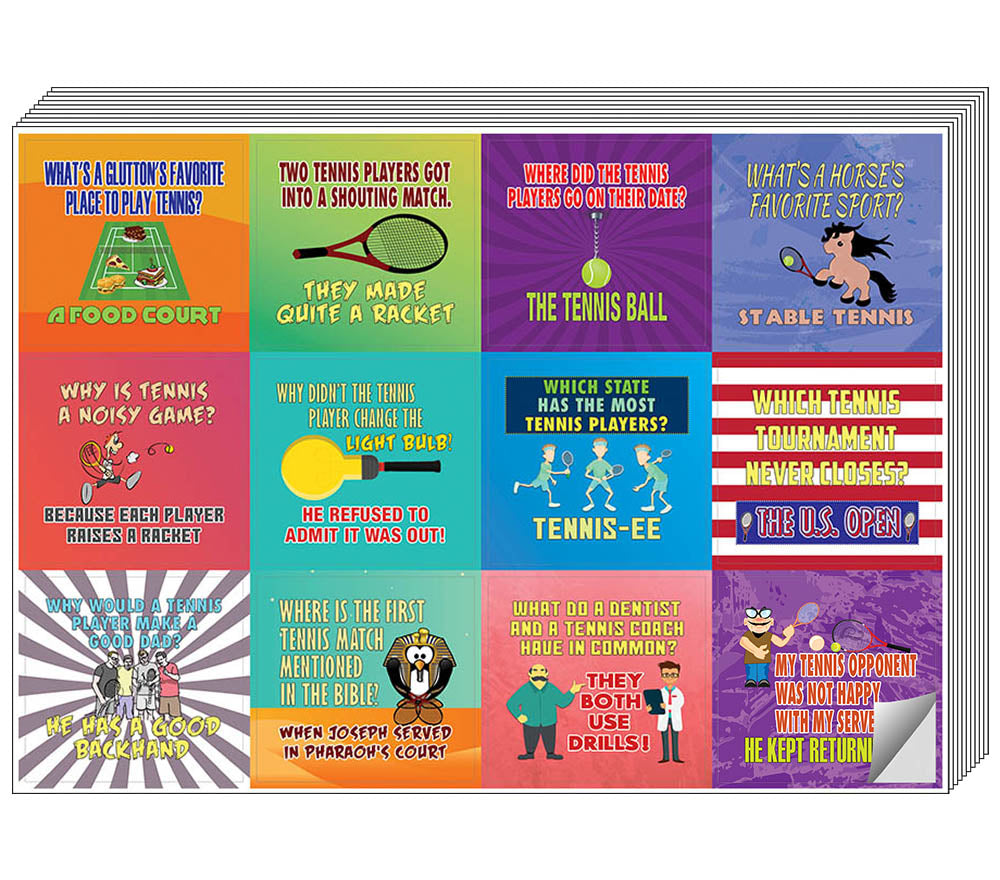 Creanoso Funny Tennis Sports Jokes Stickers - Unique Wall Art Decal De