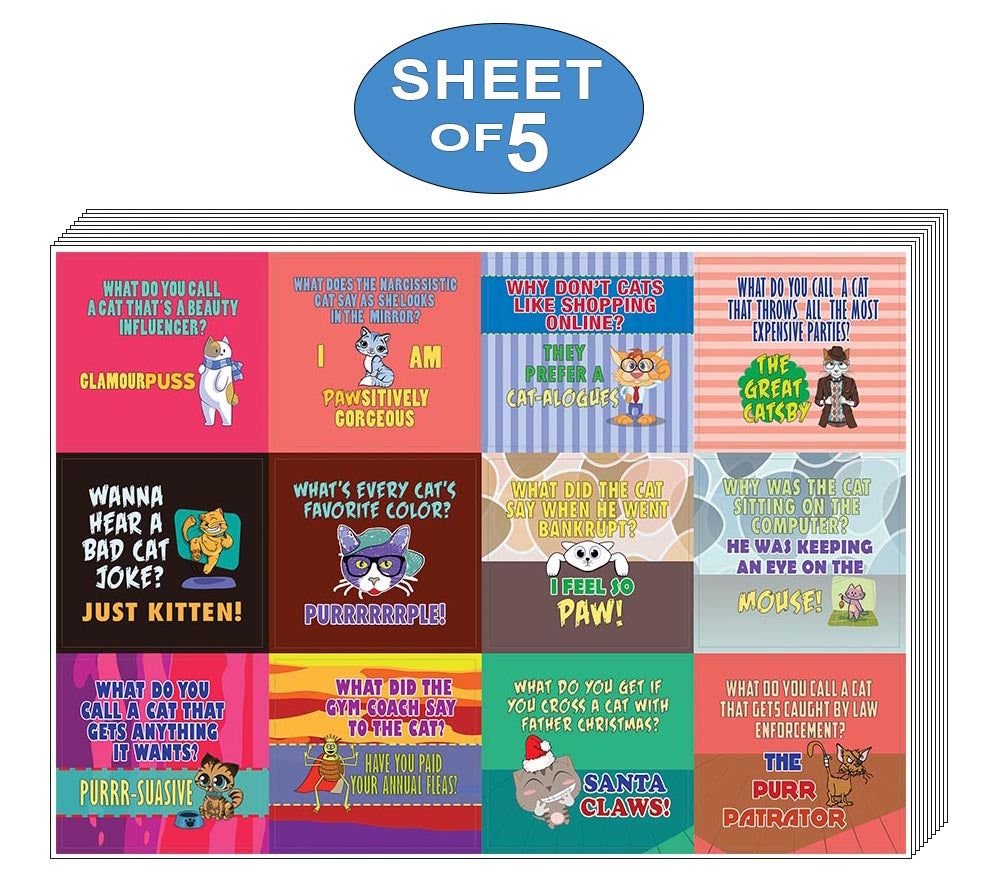 Creanoso Funny Cat Puns Jokes Stickers - Awesome Stocking Stuffers Gif