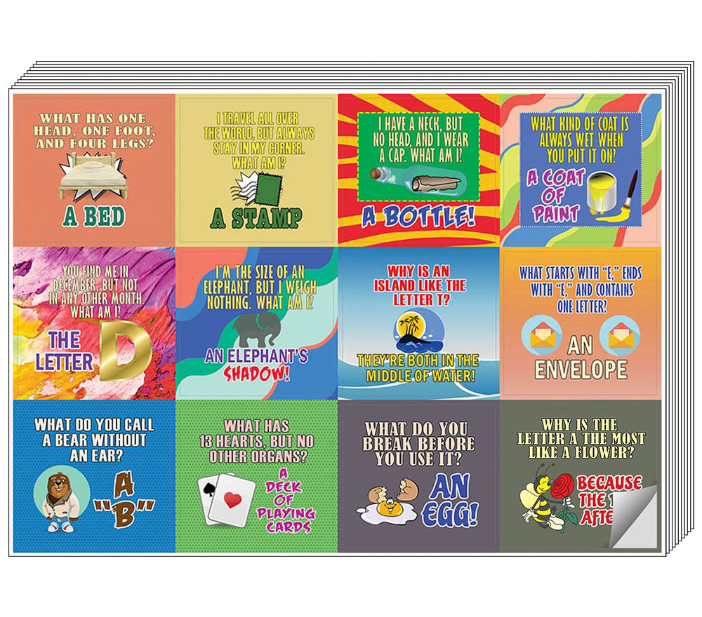 Creanoso Funny Riddle Jokes Stickers - Cool and Unique Gift Token Give