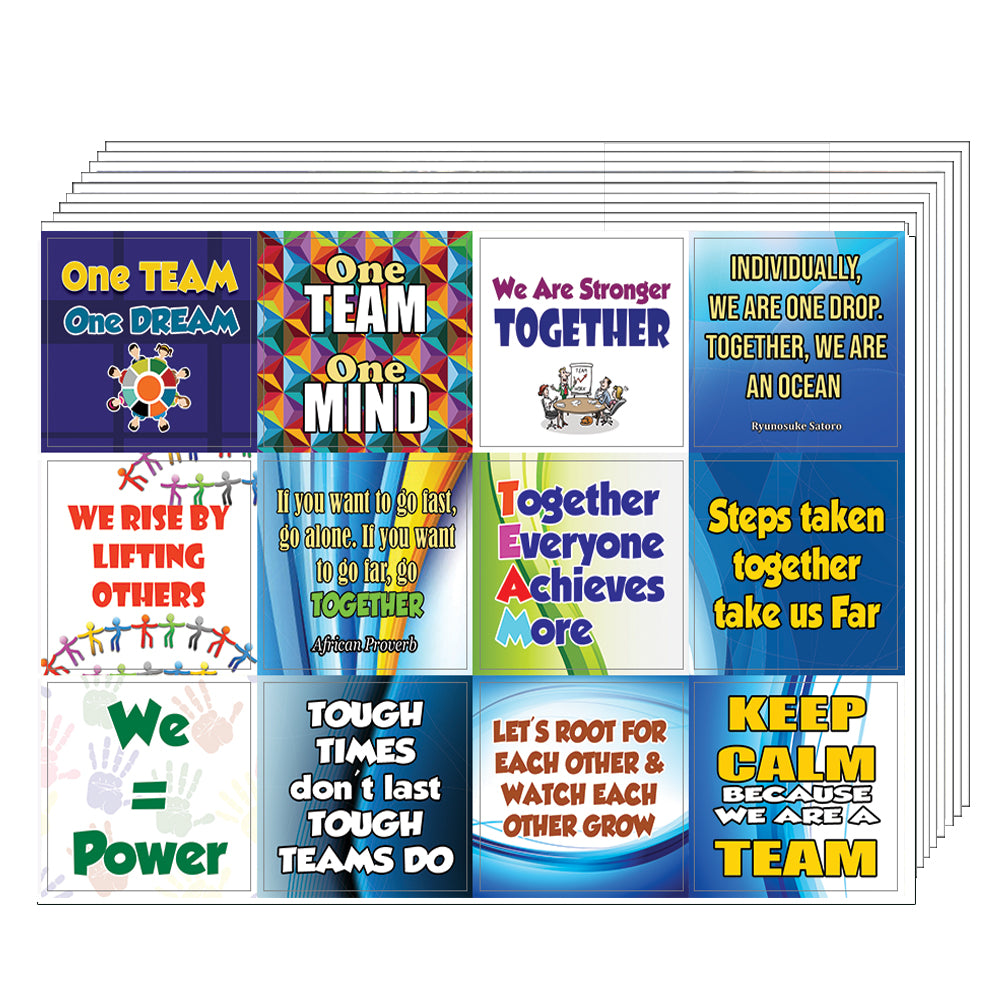 Creanoso Teamwork Stickers for Kids - Cool Unique Sticky Note Cards Bu
