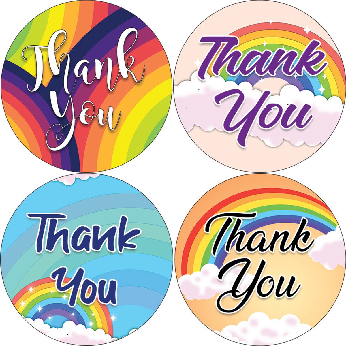 Rainbow Thank You Stickers (5 Sheet) – Creanoso