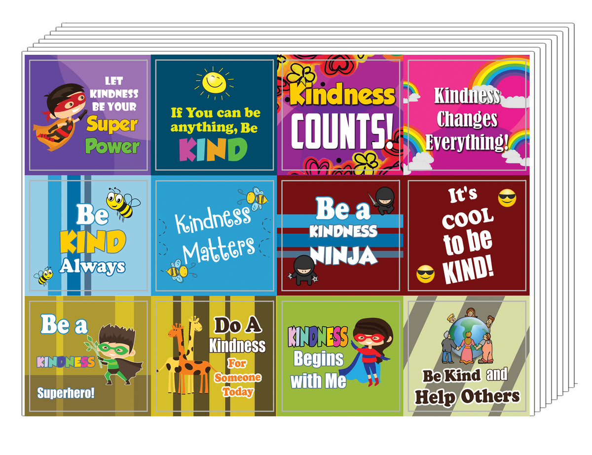 Creanoso Be Kind Stickers for Kids - Colorful Gift Stickers Giveaways