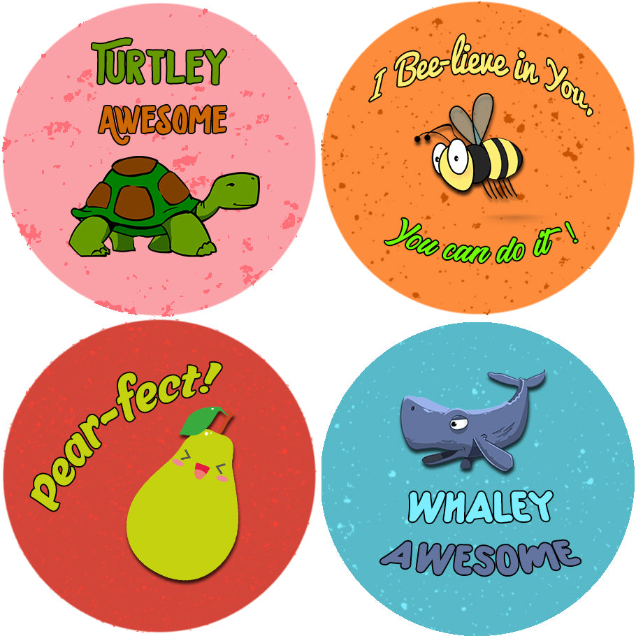 Creanoso Motivational Puns Praise Rewards Stickers - Premium Gift Set