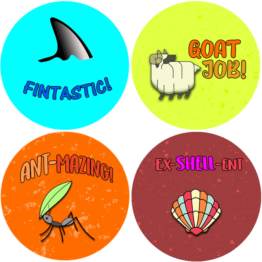 Creanoso Motivational Puns Praise Rewards Stickers - Premium Gift Set