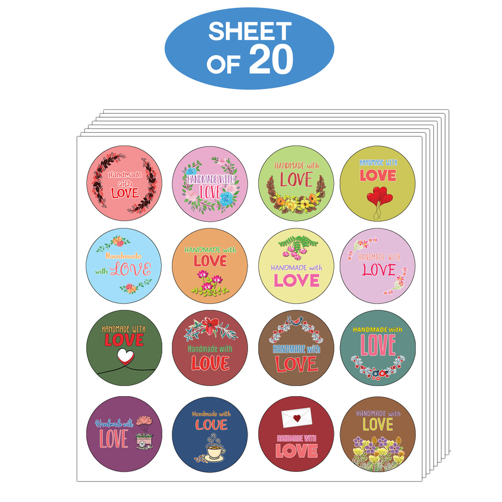 Handmade with Love Stickers - Floral- Colorful and Unique Designs Perf ...