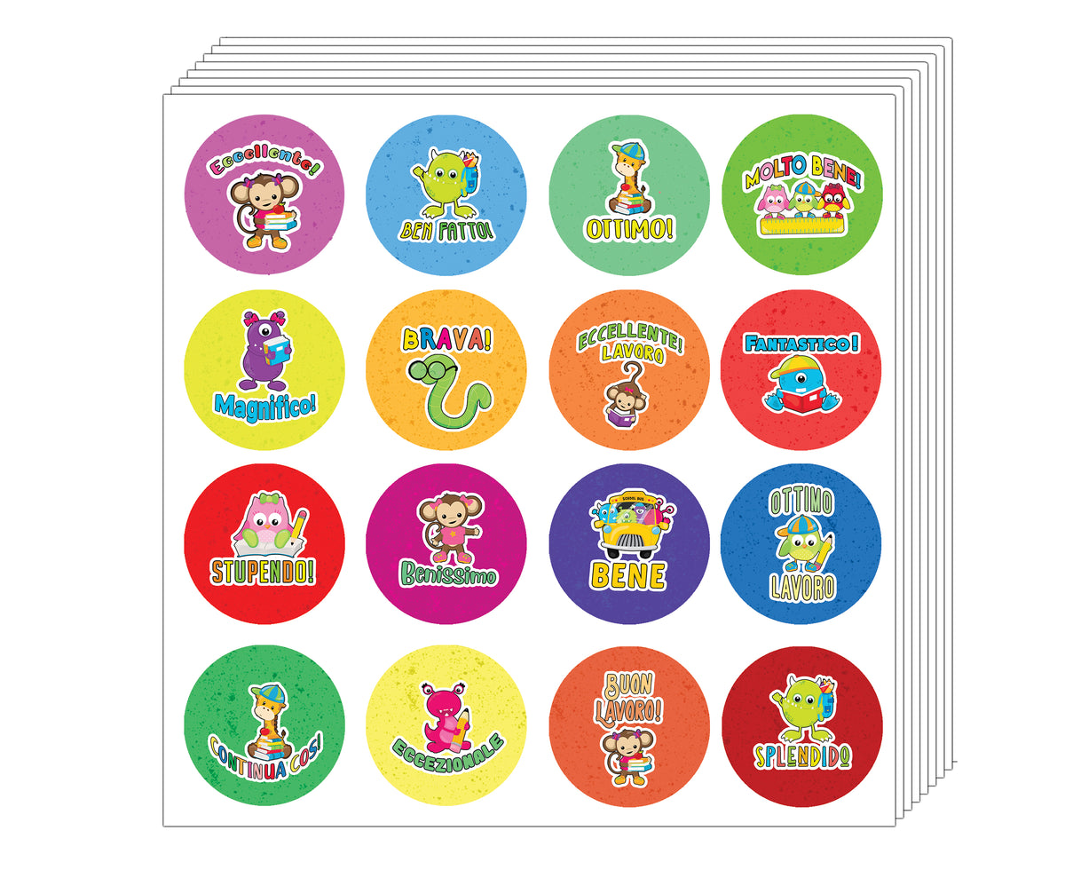 Creanoso Italian Stickers - Positive Rewards - Premium Quality for Spe