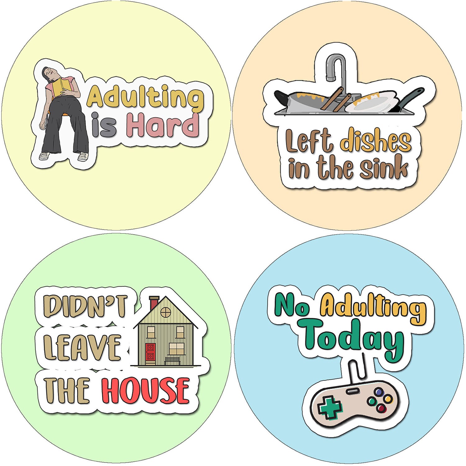 Creanoso Adulting is Hard Stickers - Great Stocking Stuffers and Gift