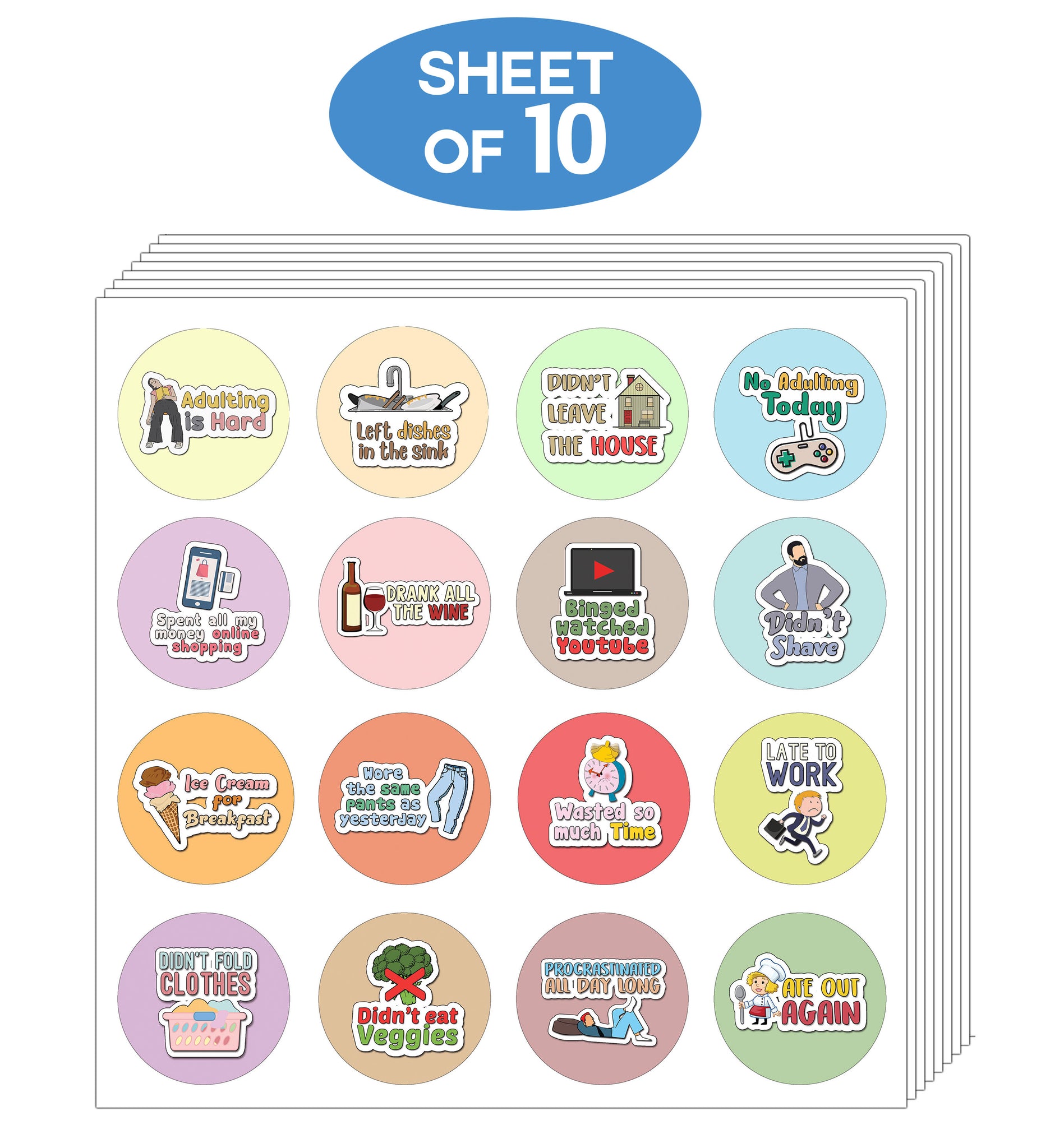 Creanoso Adulting is Hard Stickers - Great Stocking Stuffers and Gift