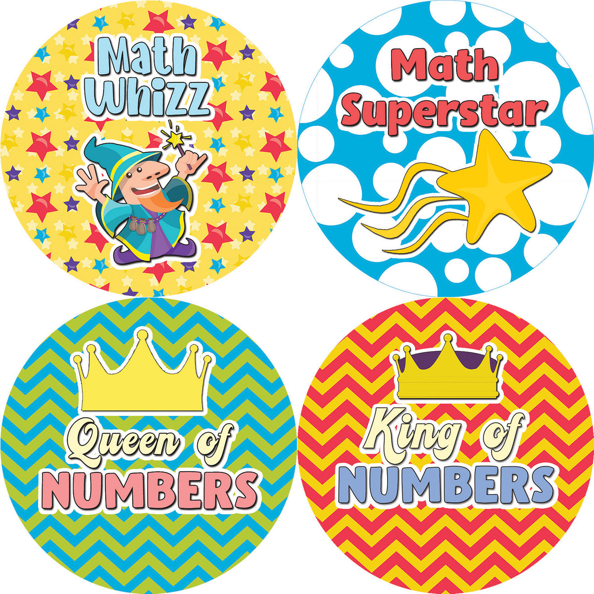 Creanoso Maths Award Stickers (10-Sheet) - Classroom Reward Incentives
