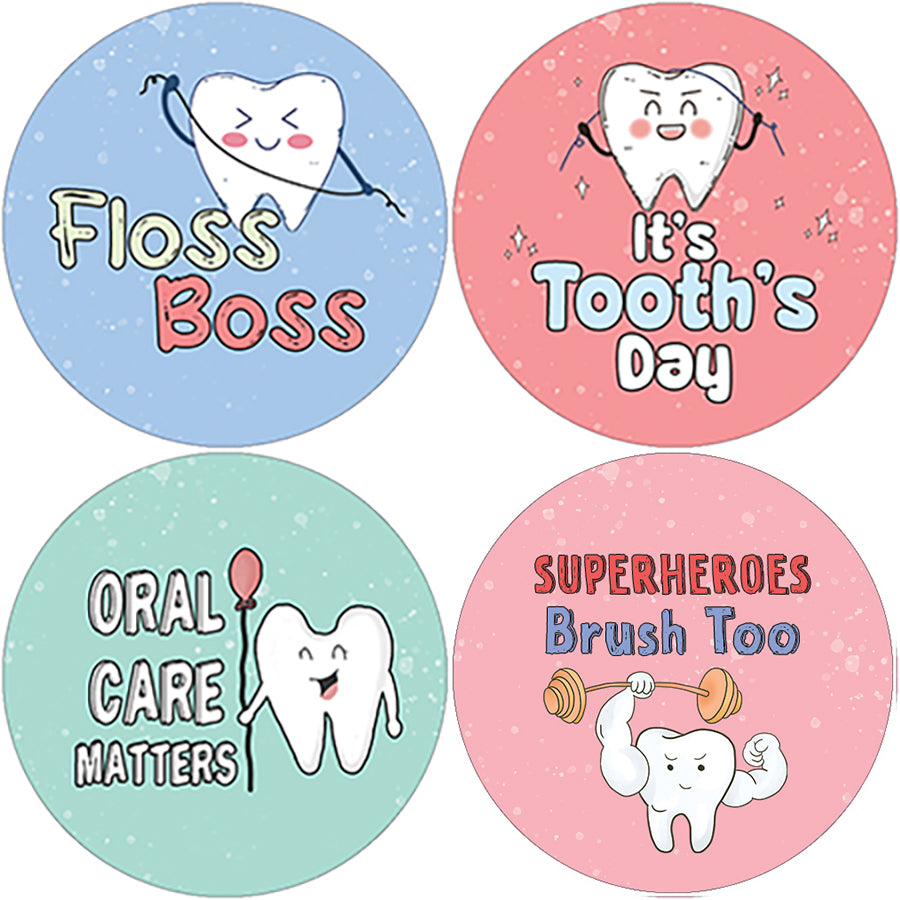 Dental Hygiene Stickers for Kids (10 Set X 16 Designs) – Creanoso