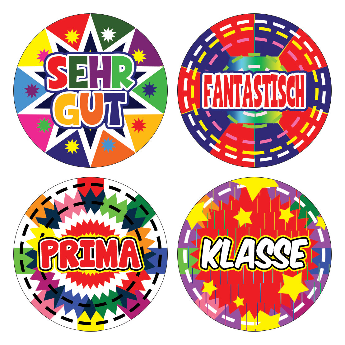Creanoso Kids Praising German Reward Praise Stickers Ã¢â‚¬â€œ Awesome